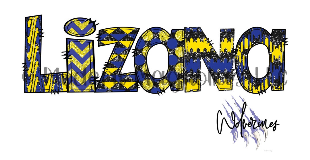 Lizana Wolverines PNG Digital Download - Etsy