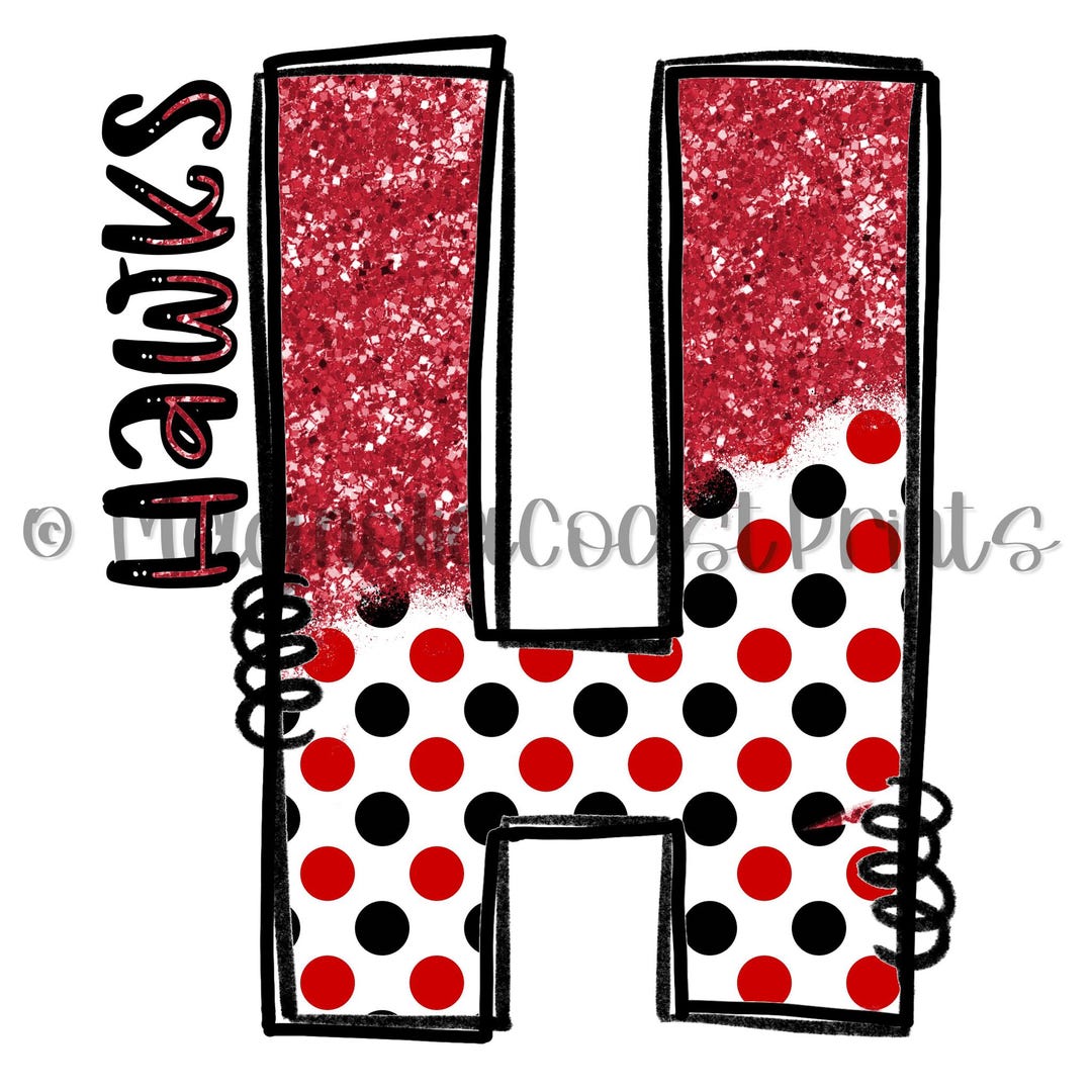 Hawks Letter Mascot Digital PNG - Etsy