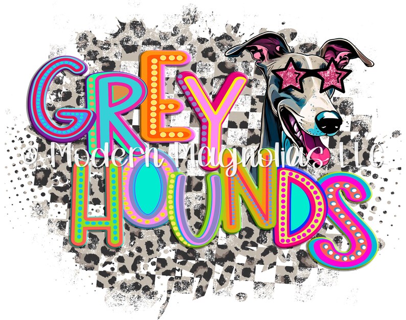 Greyhounds Retro Marquee Digital PNG - Etsy