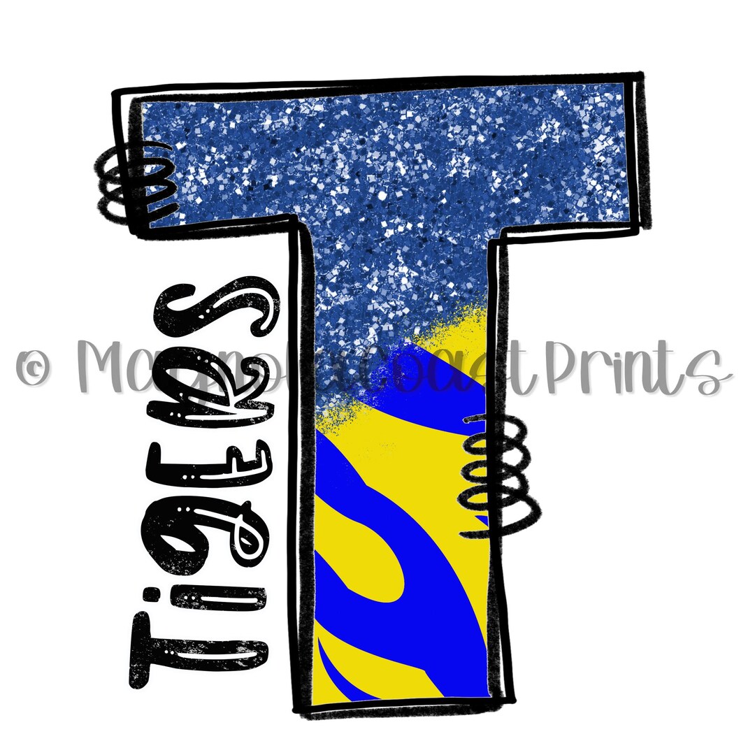 Tigers Letter Mascot Digital PNG - Etsy