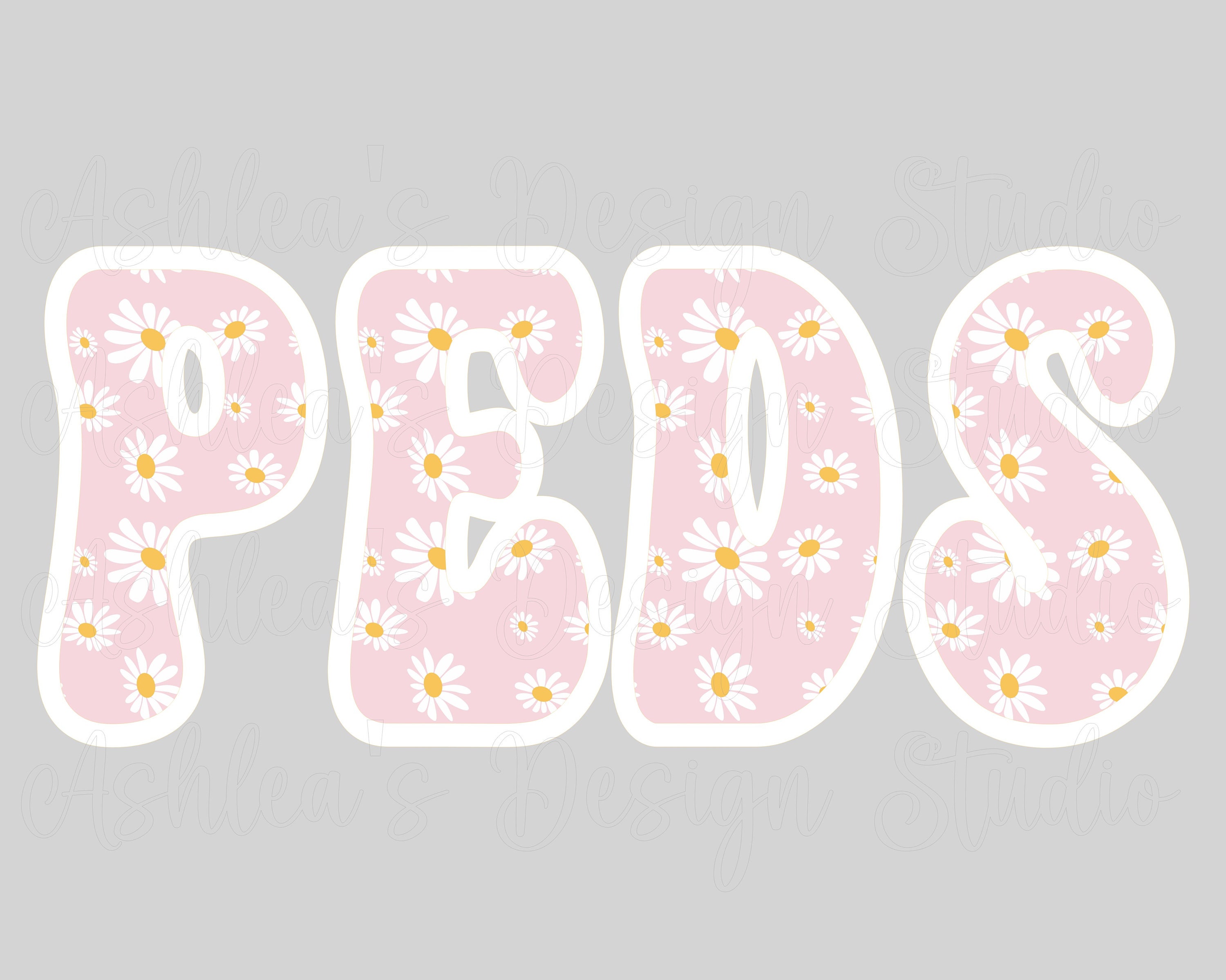 Peds Design Pink With Daisy Background Png and SVG Digital Download - Etsy