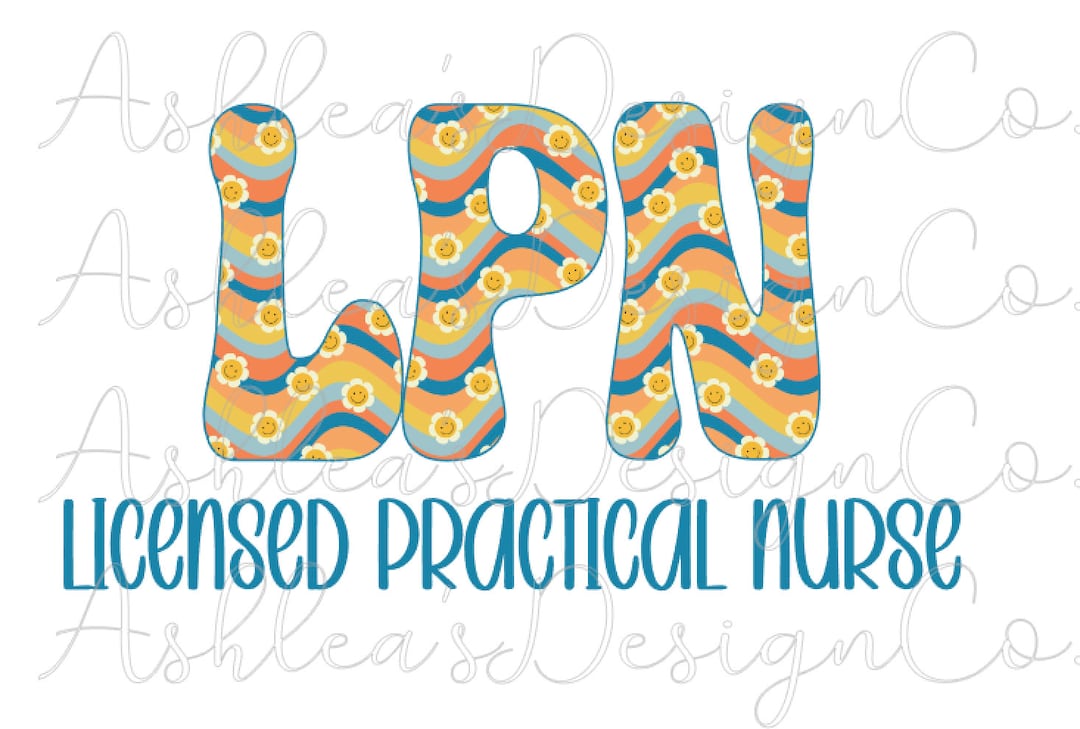 LPN Png Licensed Practical Nurse Svg Retro Rainbow Smile - Etsy