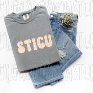 STICU Digital Svg and Png Pink With White Daisy Design Surgical Trauma ...