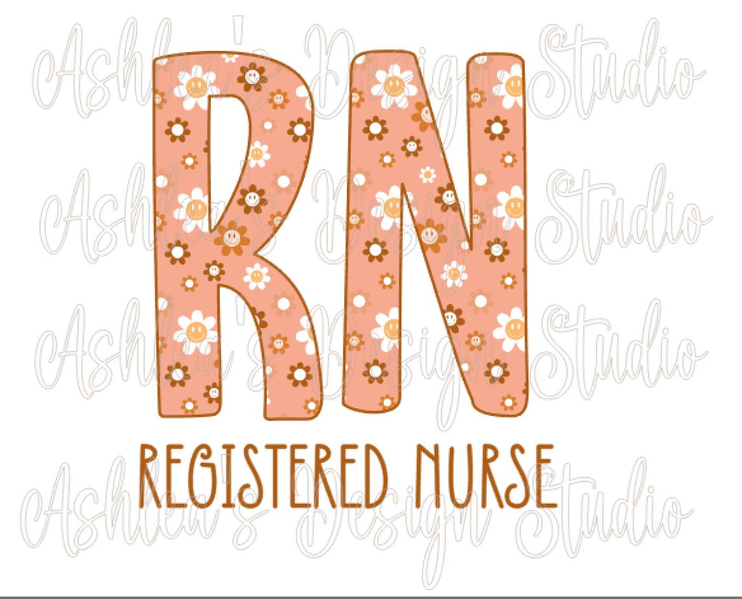 Registered Nurse Png RN Svg Flower Nurse Digital Download Retro Vibes ...