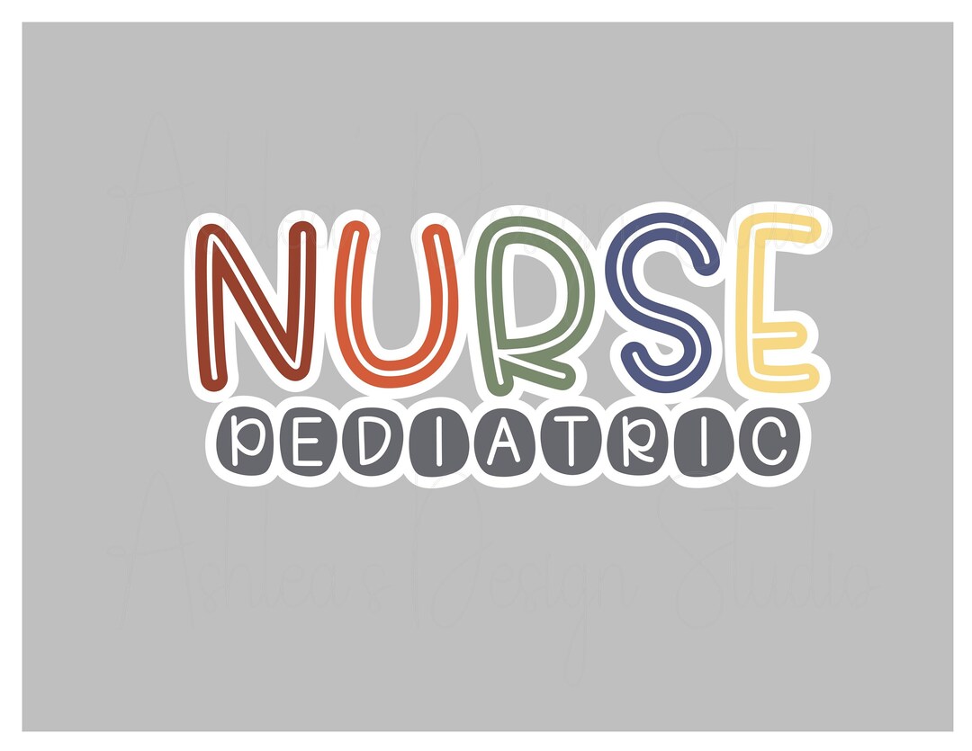Pediatric Nurse Design Primary Colors Minimalist Design for RN or LPN ...