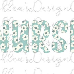 Nurse Blue Floral Png Nurse Svg - Etsy