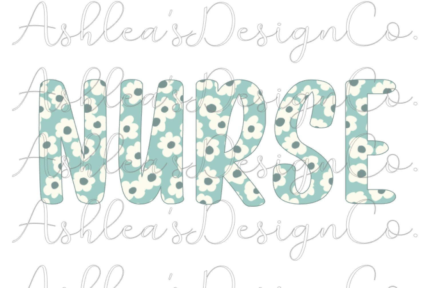Nurse Blue Floral Png Nurse Svg - Etsy