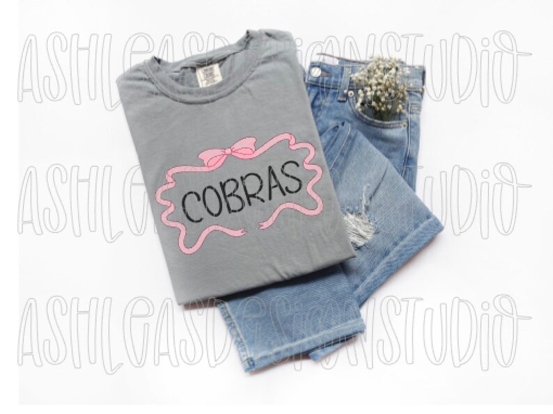 Cobras Pink Bow Ribbon Design Svg and Png Digital Download - Etsy