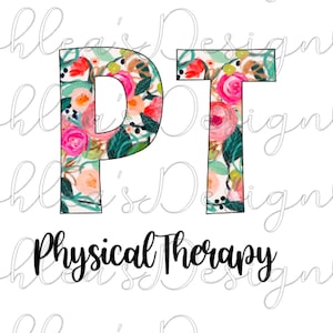 Physical Therapy Floral Design PT Png PT Svg Sublimation - Etsy