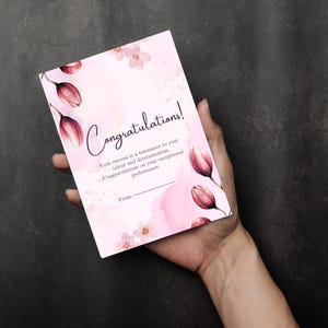 Congratulations Greeting Card Floral Card Excellent Performance Cards ...