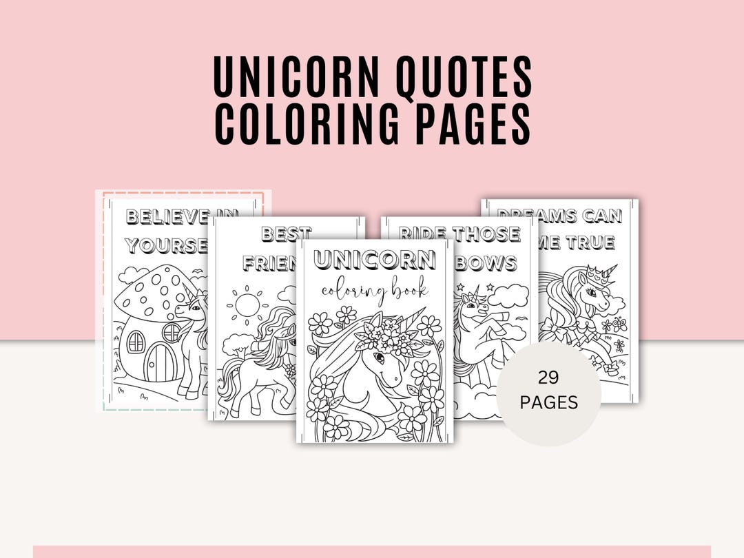 Cute Unicorn Quotes Coloring Pages for Kids, Unicorn Coloring Pages ...