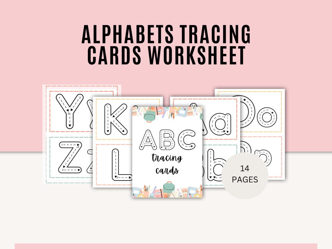 Alphabet Tracing Cards, Letter Tracing, Letter of the Alphabet ...