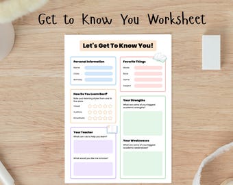 Get to Know Me Worksheet/ Ice Breaker Printable/ Back-to-school ...
