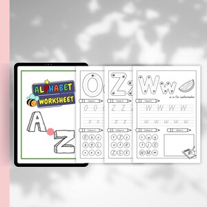 Hoja de trabajo imprimible para trazar el alfabeto, mayúsculas y ...