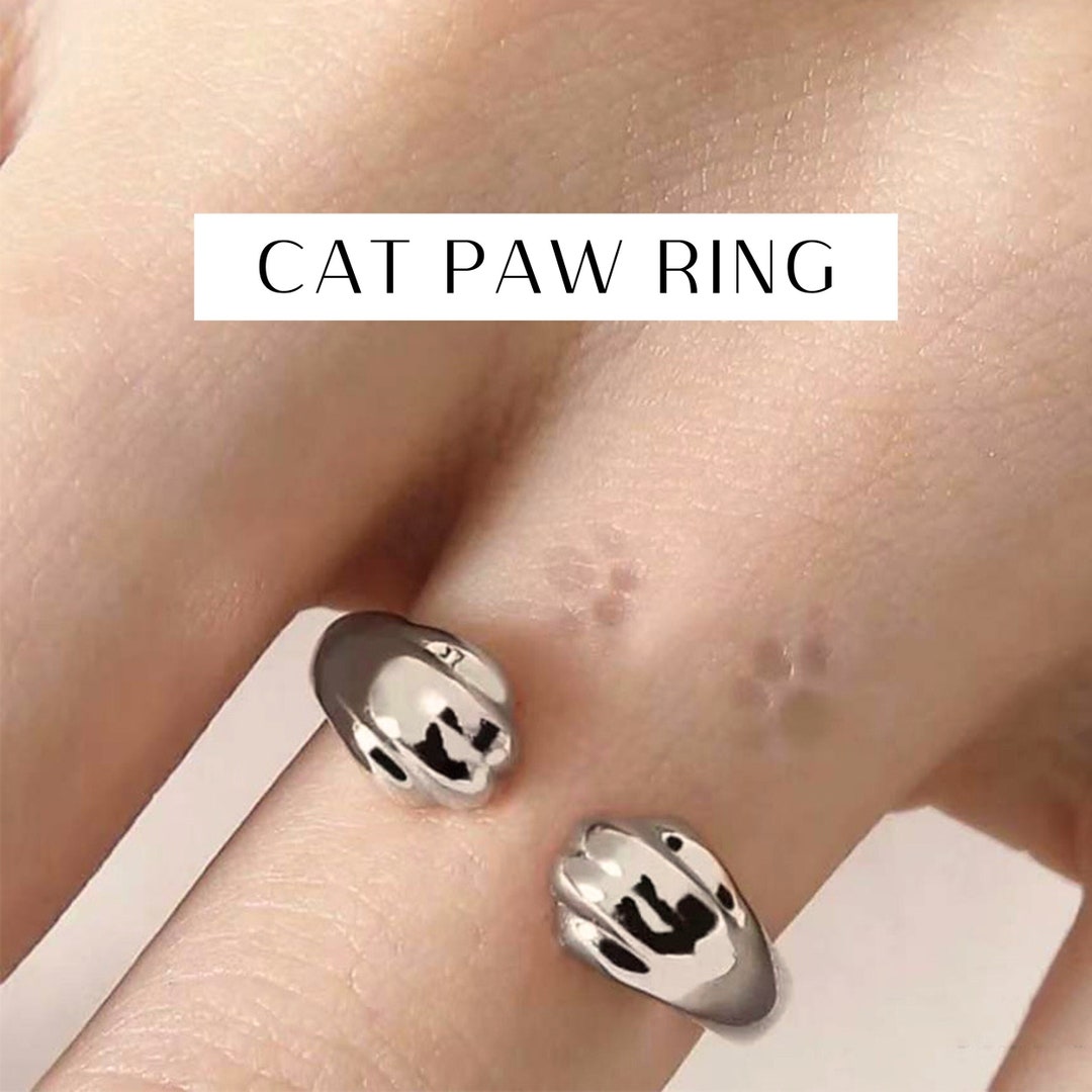 Cat Paw Ring for Women, Cute Cat Paw Ring, Adjustable Ring, Animal Ring, Cat Ring, Catlover Ring ...