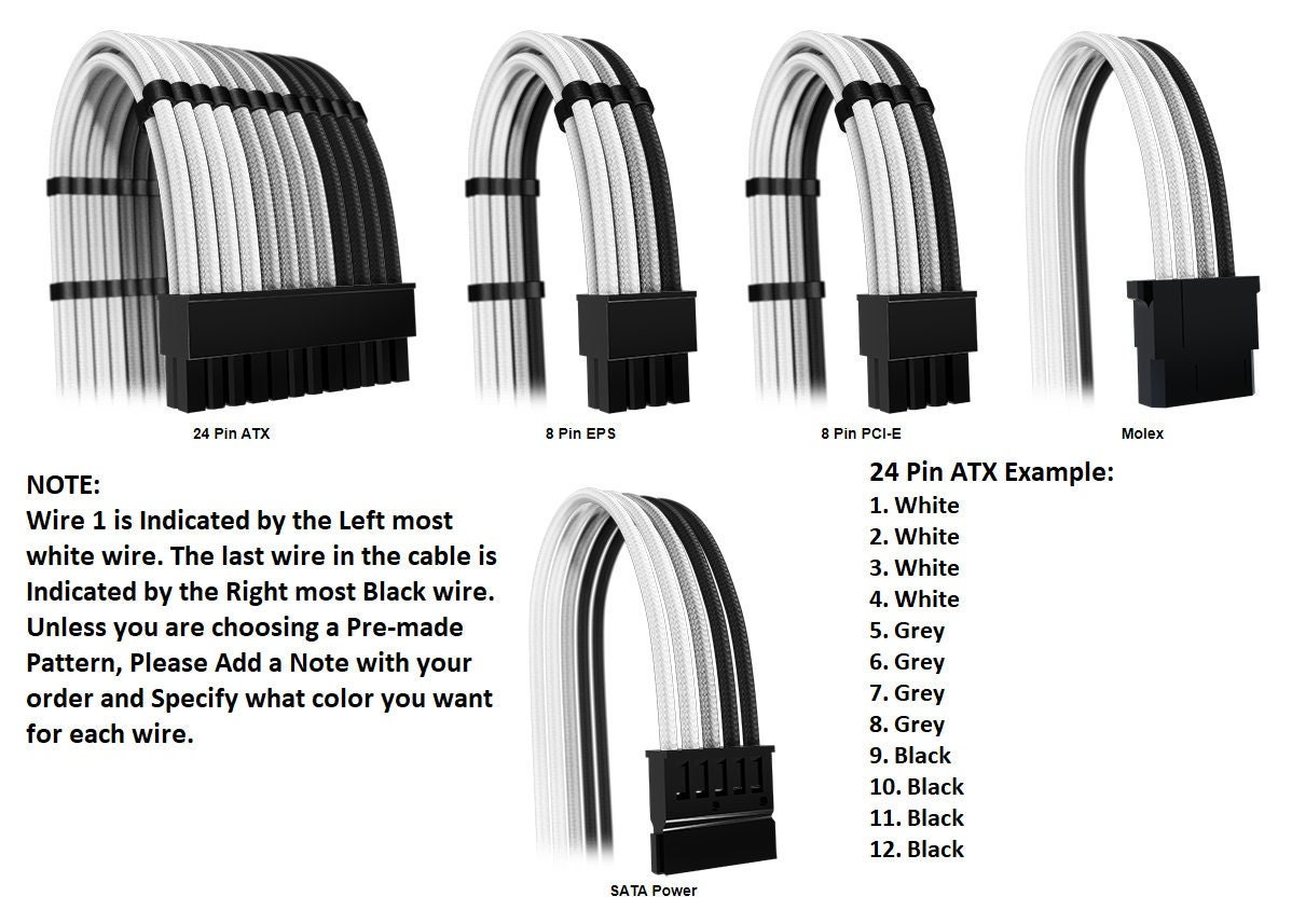 Custom ATX Individual Modular Power Supply Cables - Etsy