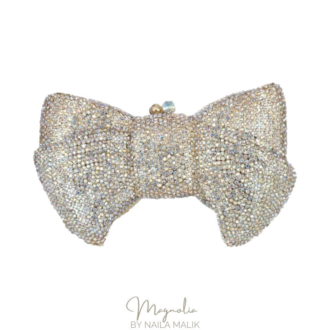 Rhinestone Evening Clutch Bag With Bow Design Formal Party Clutch Bag ...
