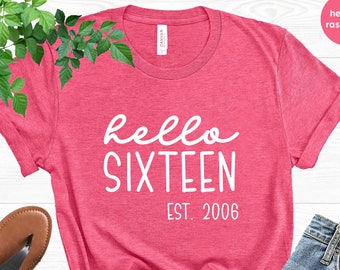 Hello 16 Shirt | Etsy