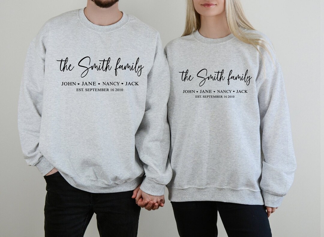 Custom Family Name Sweatshirt, Our Family Sweatshirt, Last Name ...