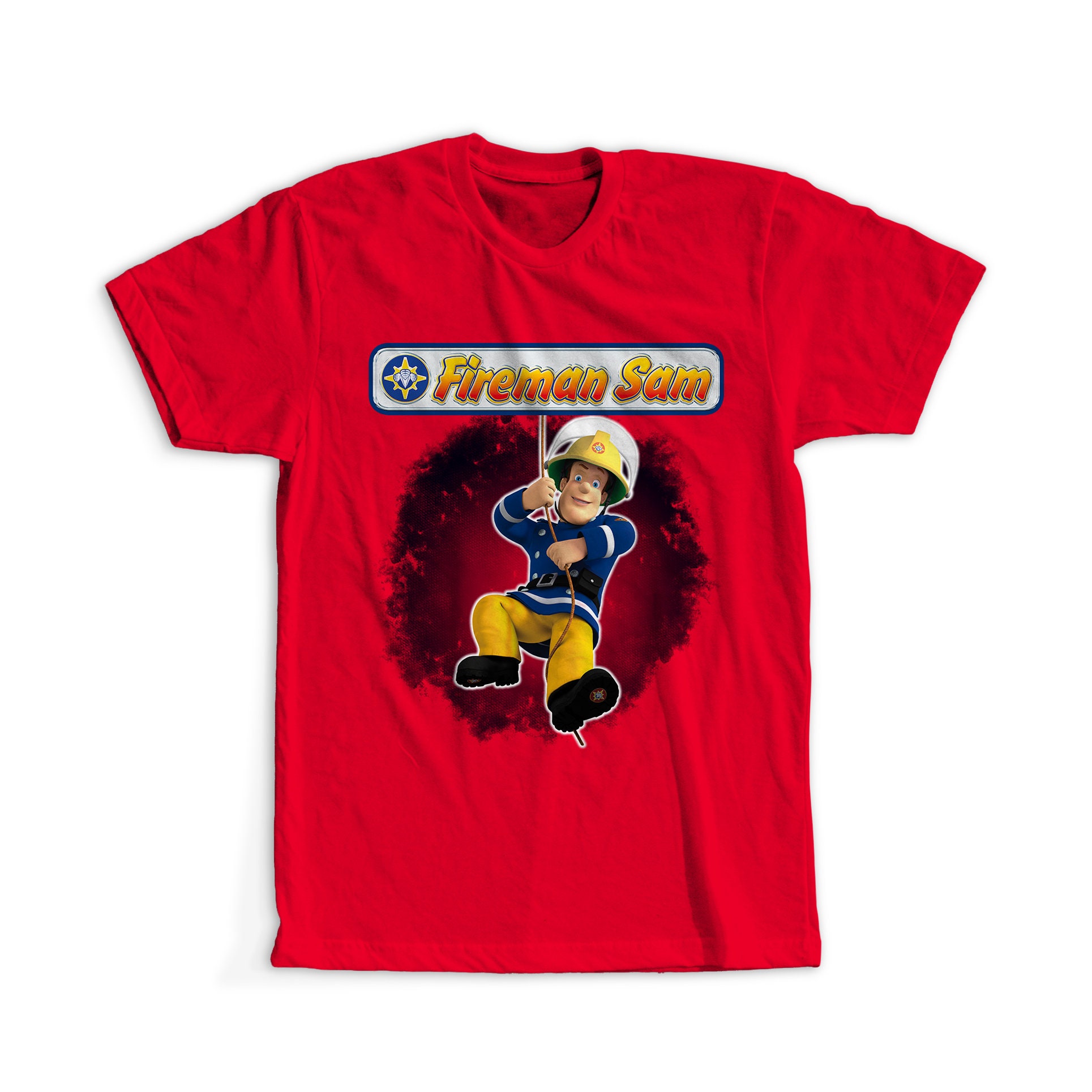Fireman Sam on the Rope Tshirt, Adult Size, Children Size Shirt - Etsy