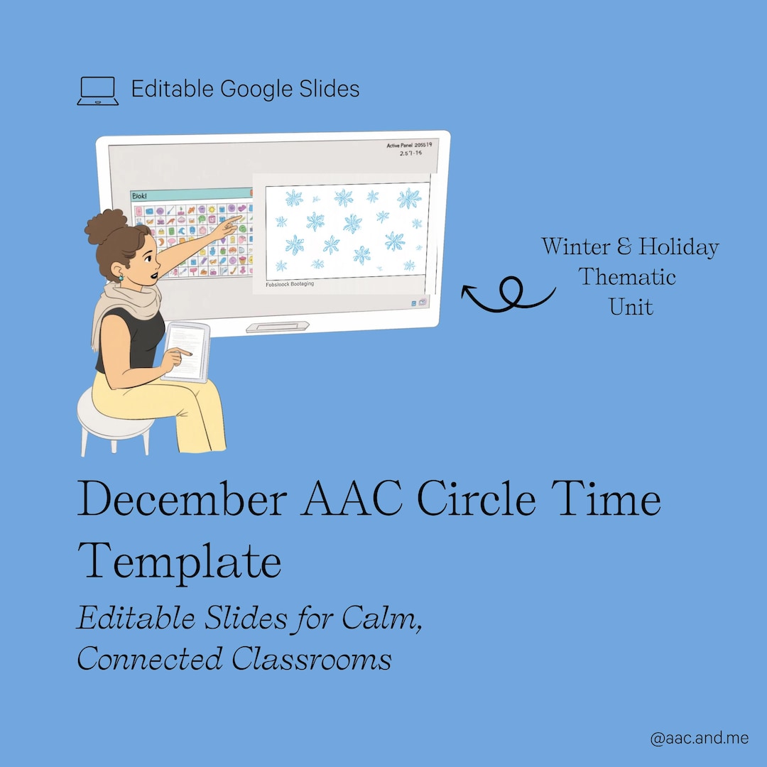 December: AAC Circle Time Slides | Editable Google Slides With Core ...