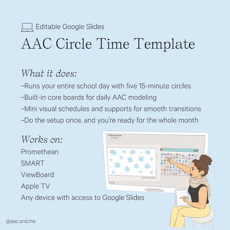 December: AAC Circle Time Slides | Editable Google Slides With Core ...