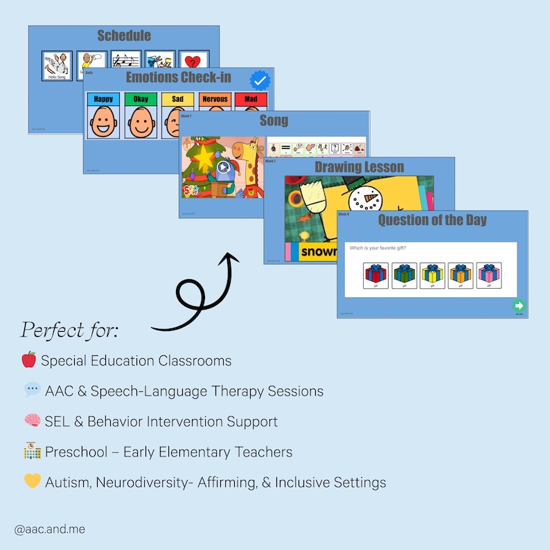 December: AAC Circle Time Slides | Editable Google Slides With Core ...