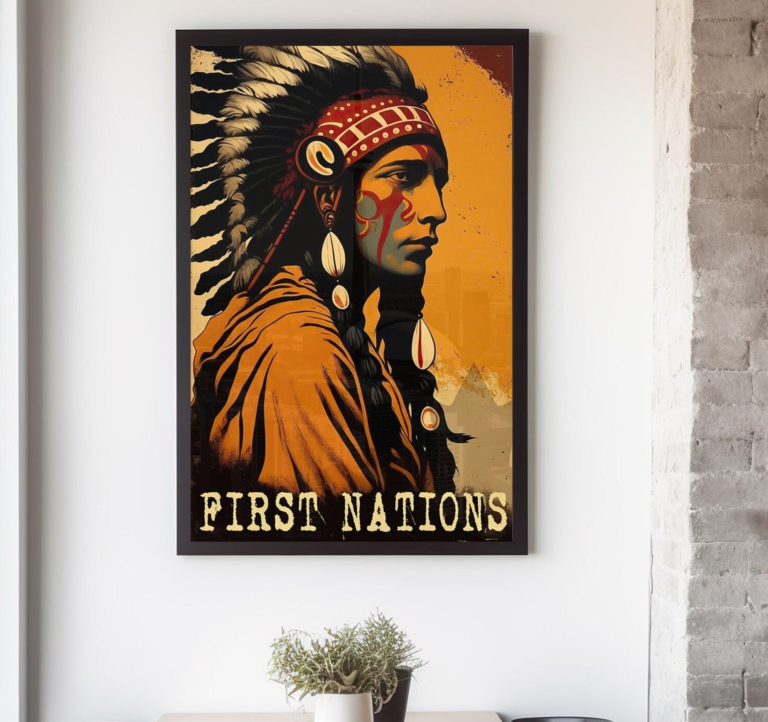 Native American Illustration Poster, First Nations Art, Indigenous ...