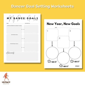 Dancer Goal Setting Worksheets - Dance Studio - Dance Teacher - Digital ...