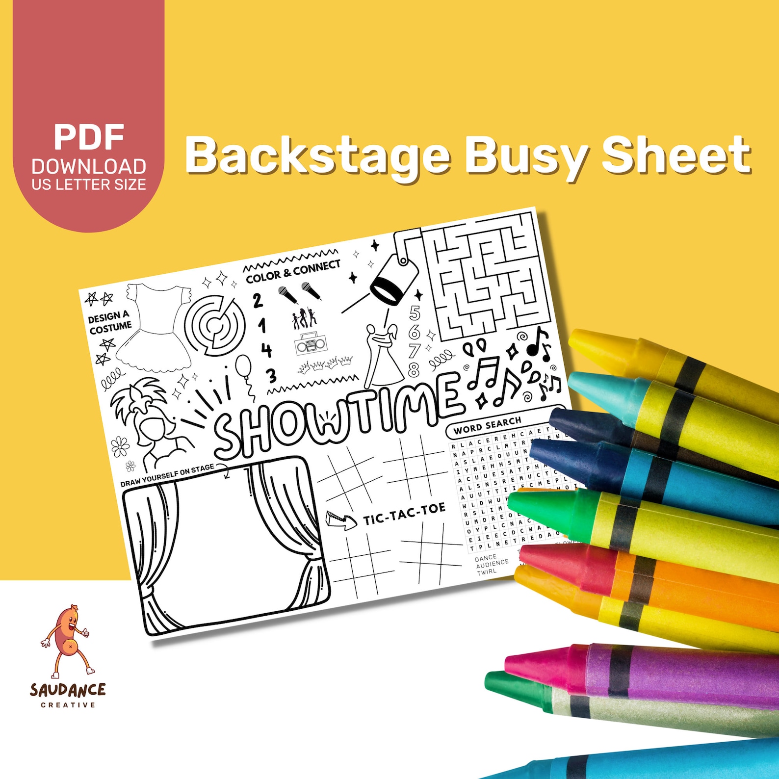 Backstage Busy Sheet - Activity Sheet - Coloring Sheet - Dance Recital ...