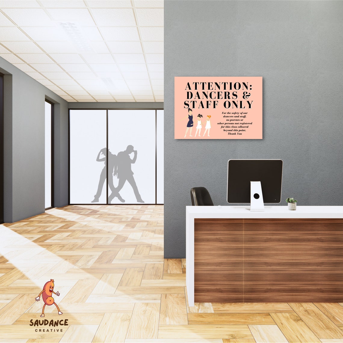 Dancers & Staff Only Sign - Studio Safety - Dance Studio - Digital ...