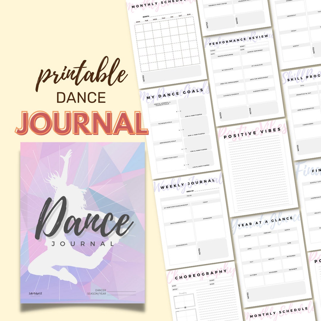 Dance Journal for Dancers in Dance Class - Digital Download - Printable ...