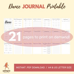 Dance Journal for Dancers in Dance Class - Digital Download - Printable ...