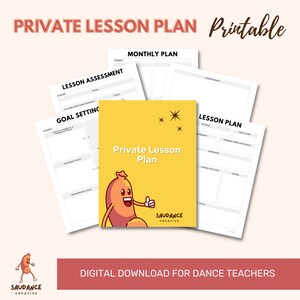 Dance Teacher Private Lesson Plan - Digital Download - Printable - Etsy