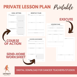Dance Teacher Private Lesson Plan - Digital Download - Printable - Etsy