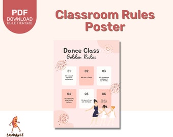 Dance Studio Rules Poster - Etsy