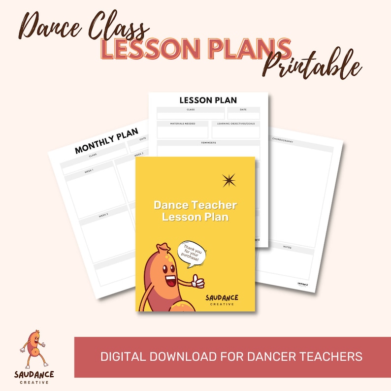 Dance Teacher Lesson Plan - Digital Download - Printable - Etsy