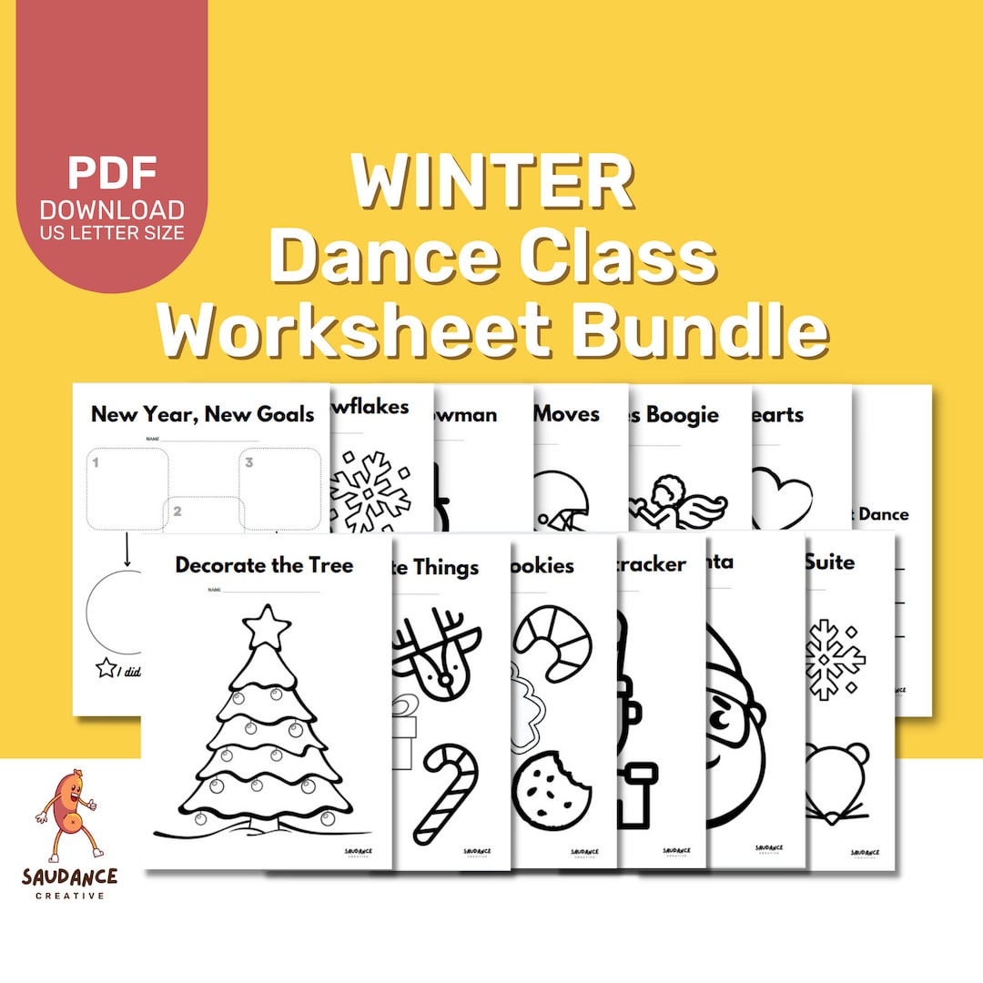 Dance Teacher Winter Dance Class Worksheet Bundle for Dance Studio ...