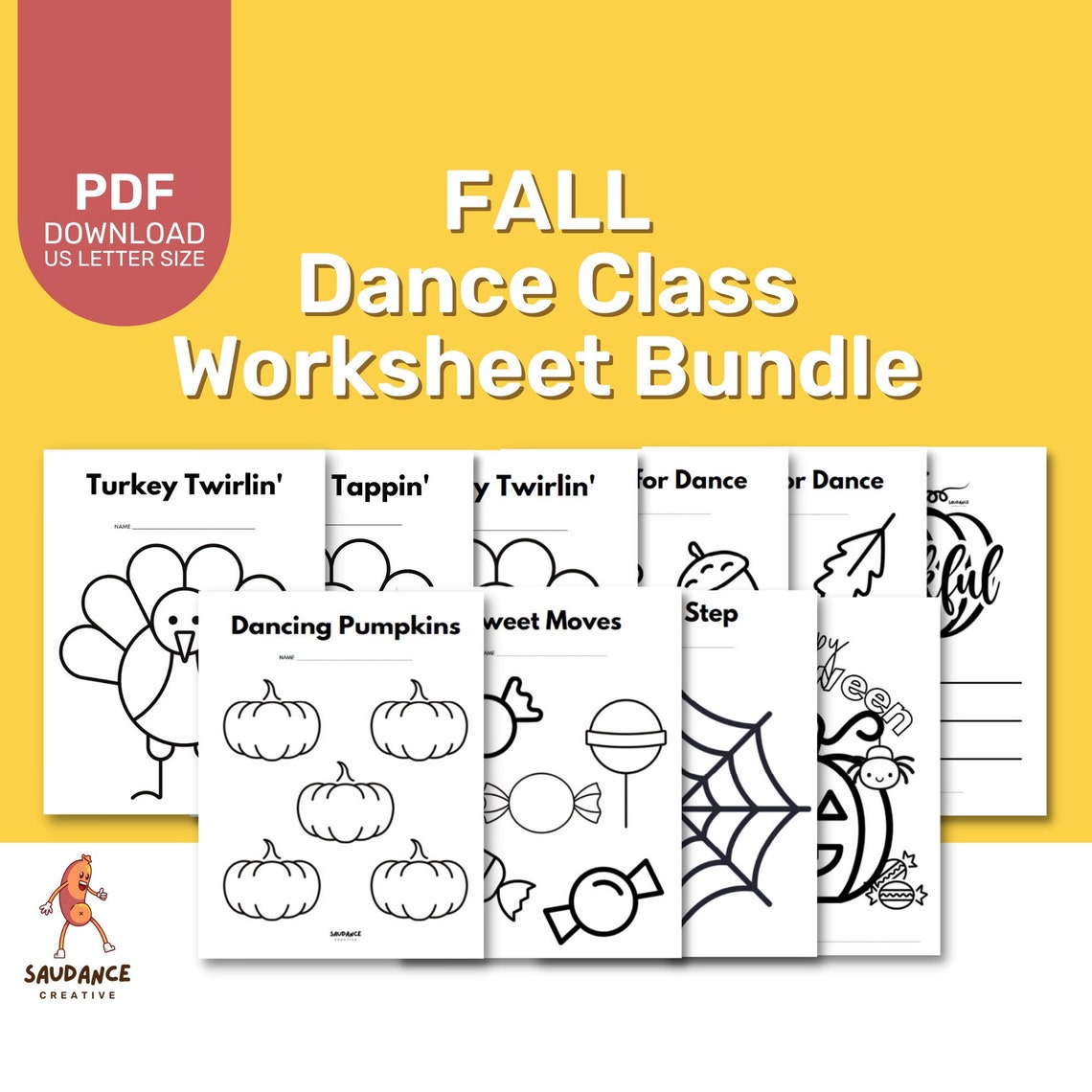 Dance Teacher Fall Dance Class Worksheet Bundle - Dance Studio ...