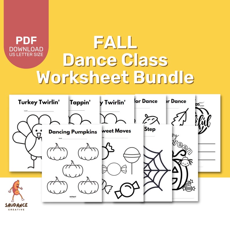 Dance Teacher Fall Dance Class Worksheet Bundle - Dance Studio ...