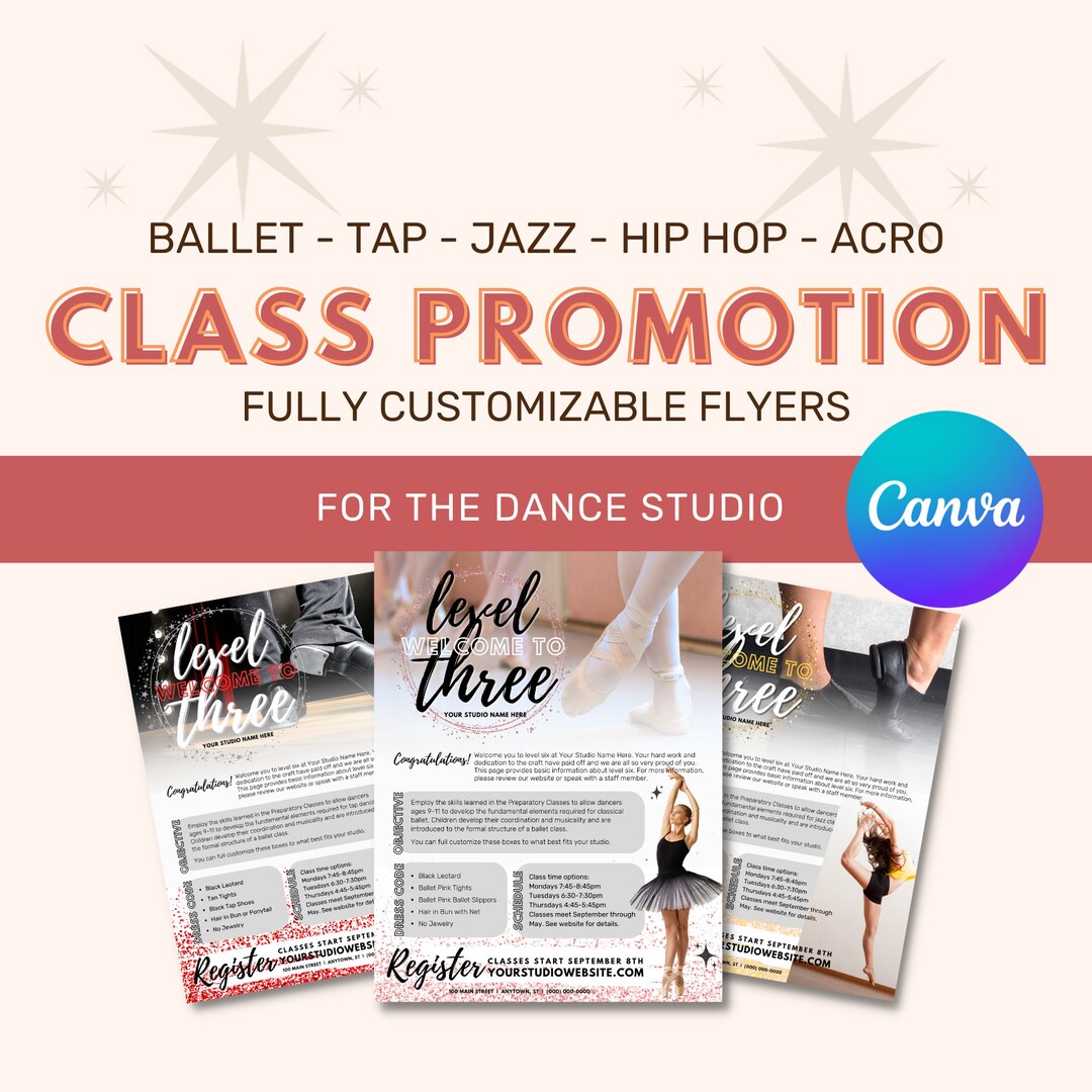 Class Promotion Flyer Bundle - Dance Class, Dance Studio - Instant ...