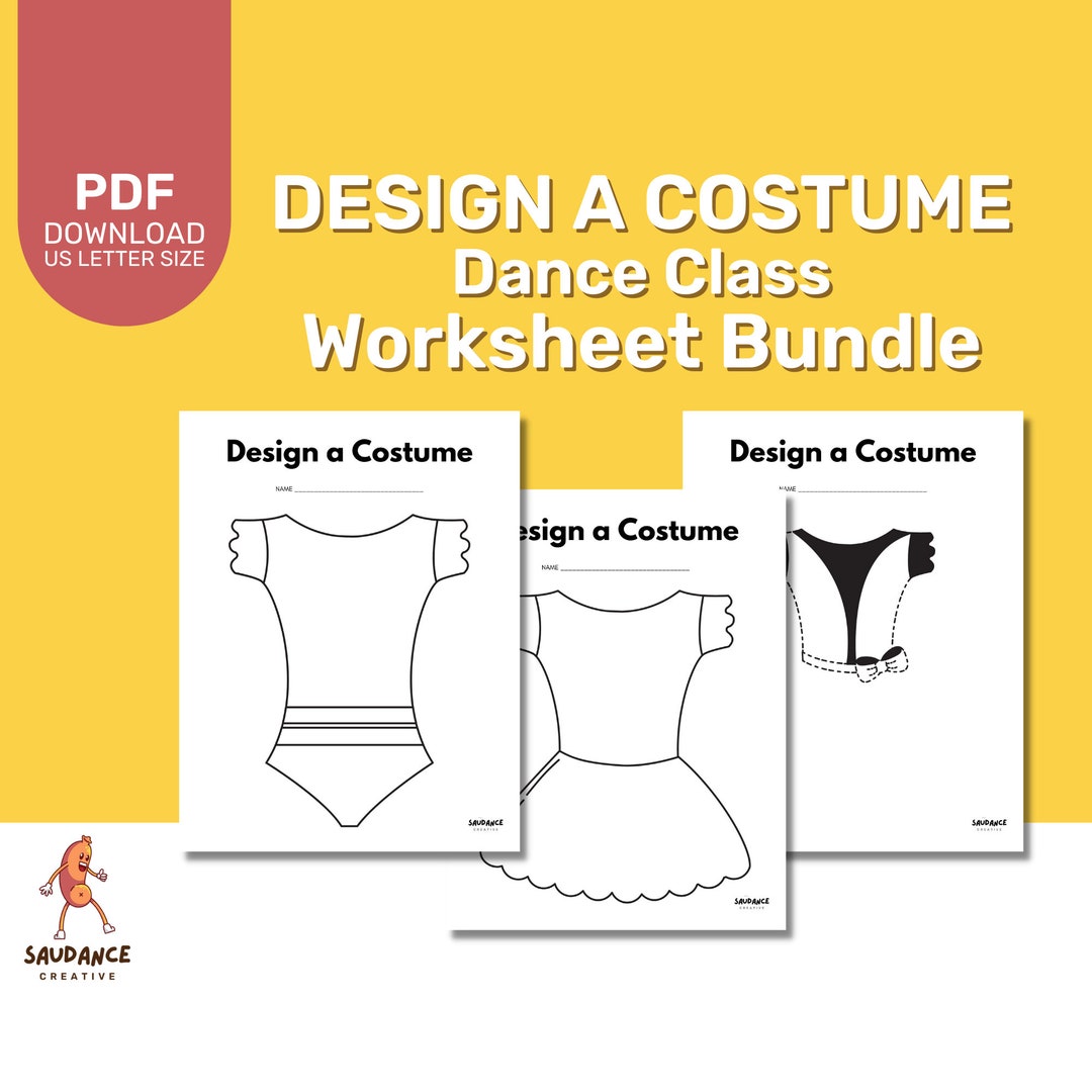 Design a Costume Dance Class Worksheet Bundle - Dance Teacher - Digital ...