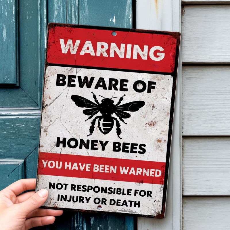 Bee Warning Sign - Etsy