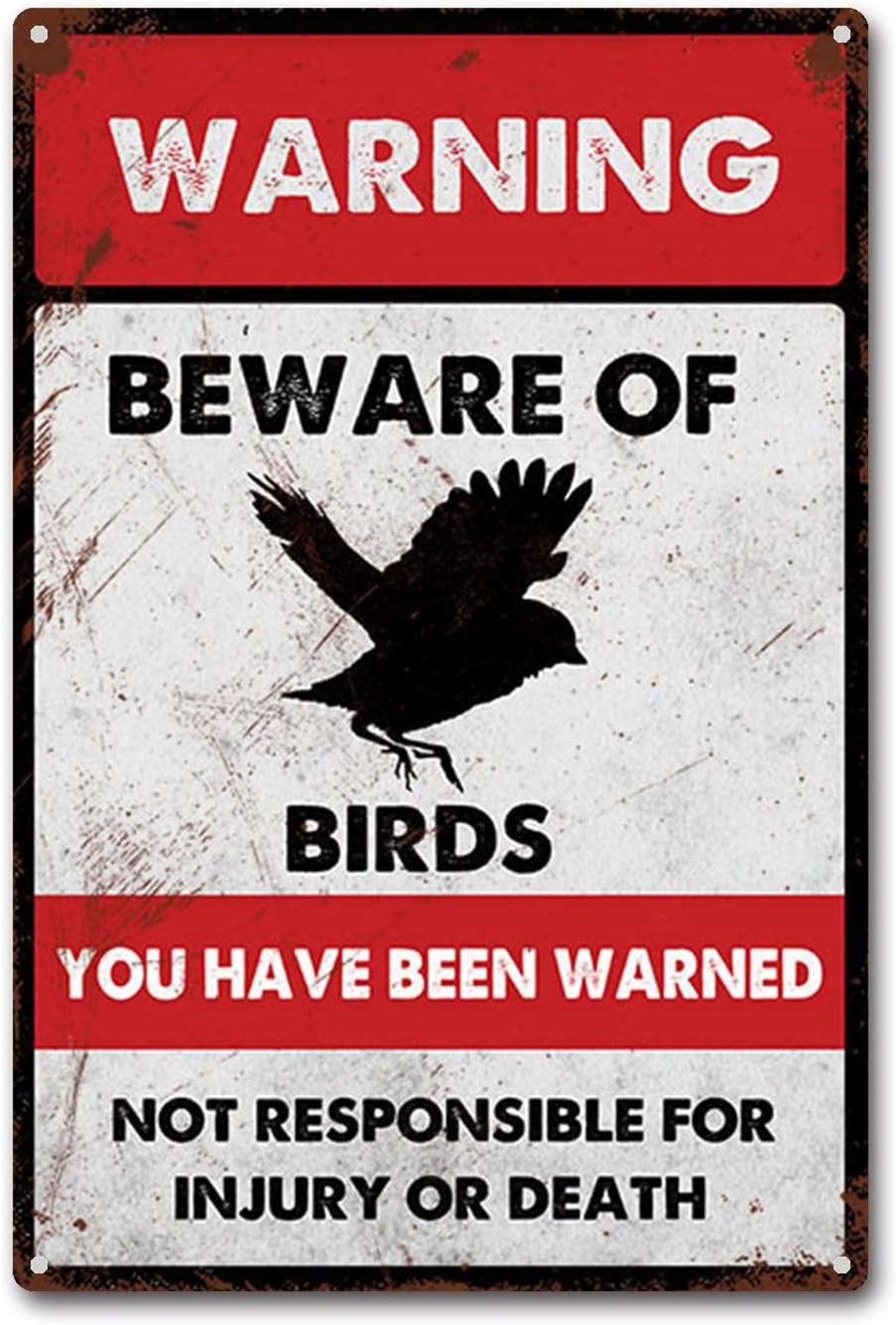 Warning Beware of Birds Metal Aluminum Tin Sign Vintage - Etsy