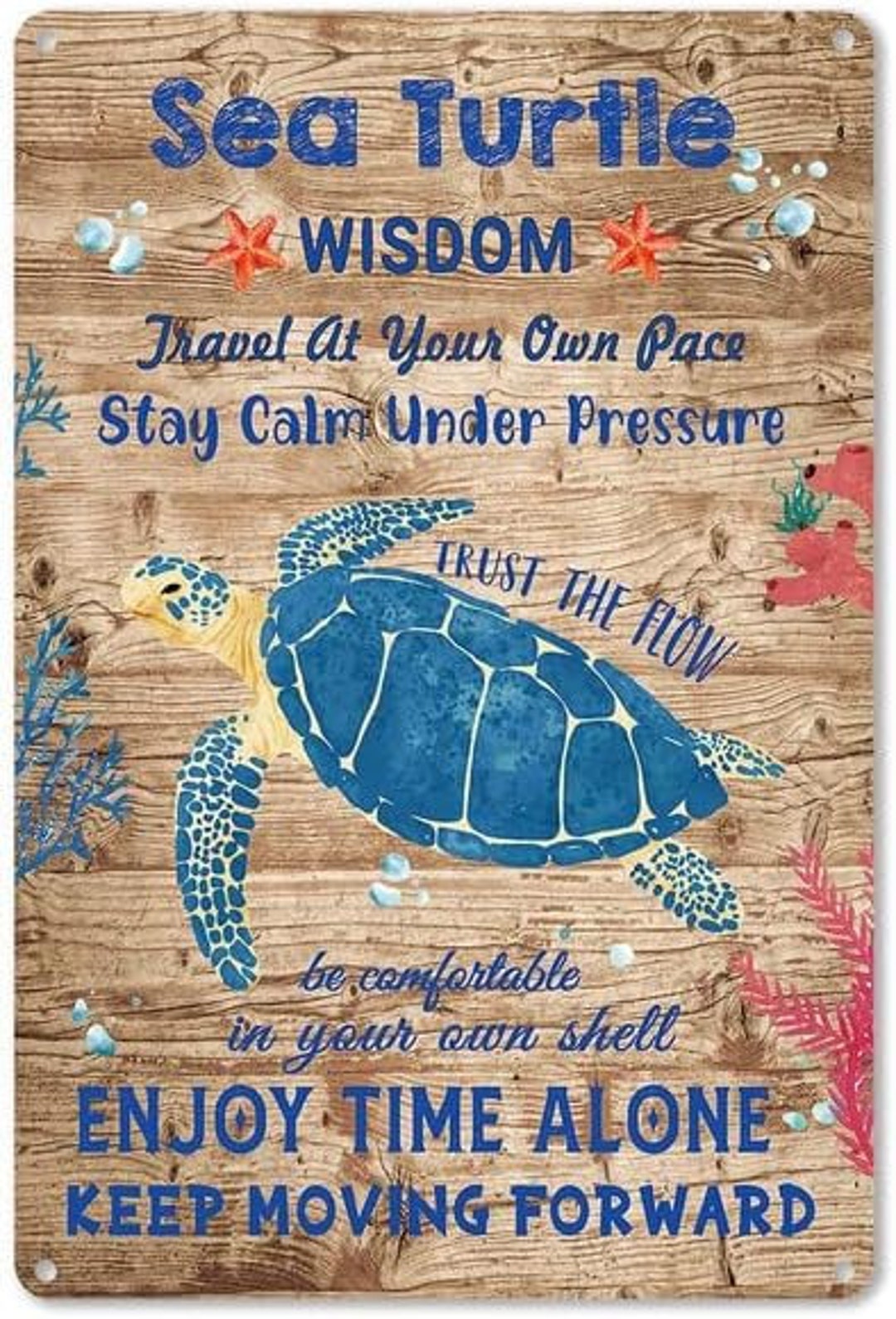 Sea Turtle Metal Aluminum Tin Sign Vintage - Etsy