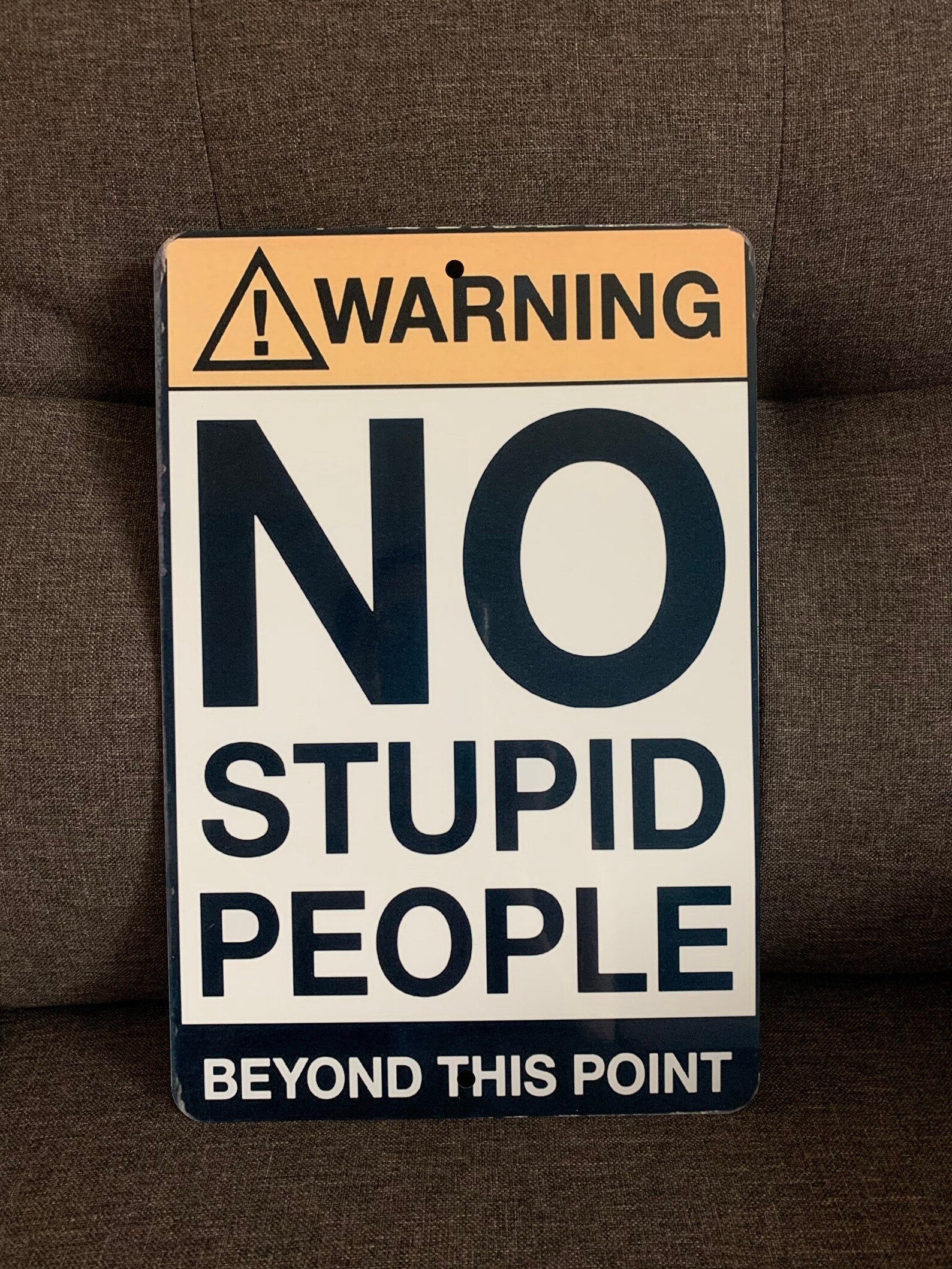 Warning No Stupid People Retro Metal Aluminum Tin Sign Vintage 8x12 ...