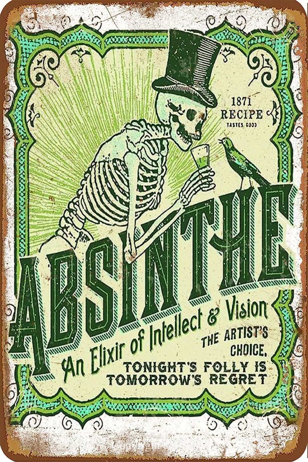 For Absinthe Retro Metal Aluminum Tin Sign Vintage - Etsy