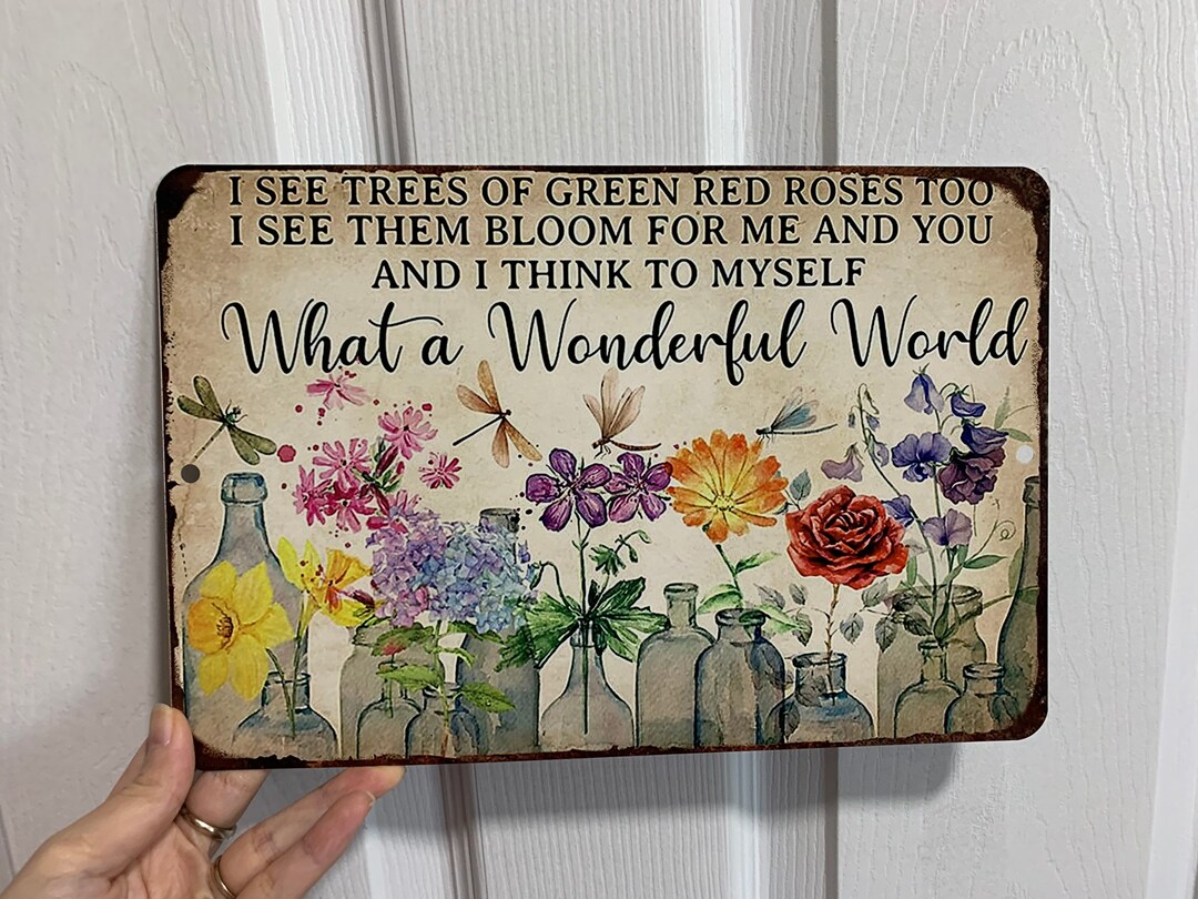 I See Trees of Green Red Roses Too Retro Metal Aluminum Tin Sign ...