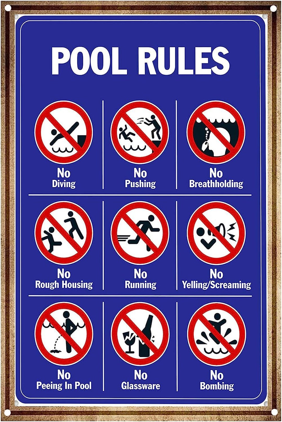 Pool Rules Metal Aluminum Tin Sign Vintage - Etsy