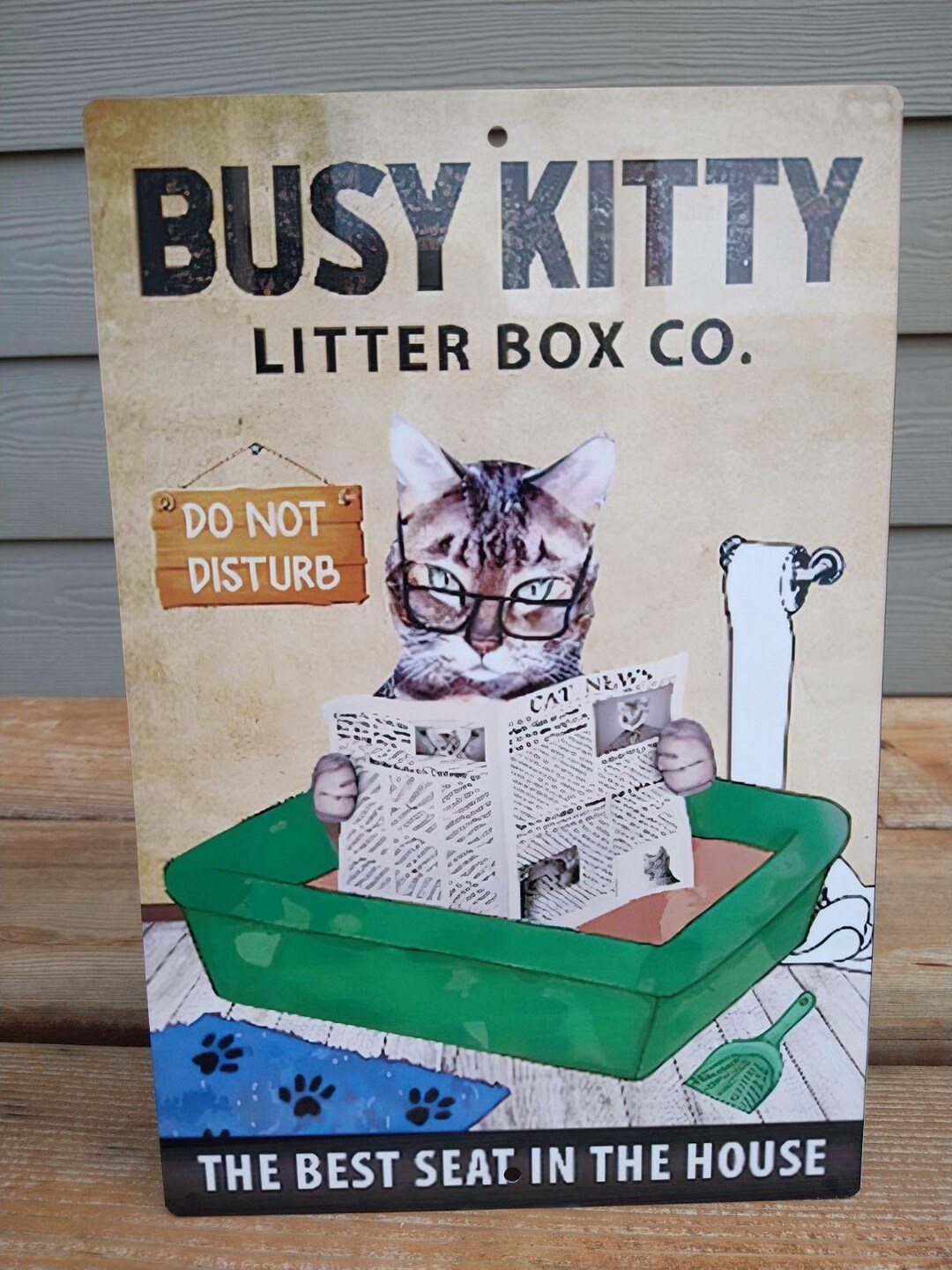 Busy Kitty Litter Box Co Do Not Disturb Retro Metal Aluminum Tin Sign ...